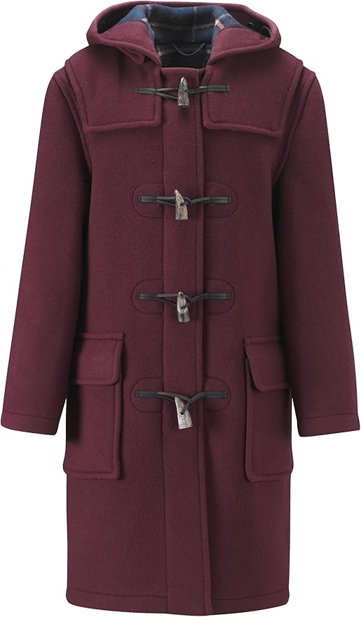 Original Montgomery Ladies Classic Duffle Coat Burgundy: Amazon.co.uk ...