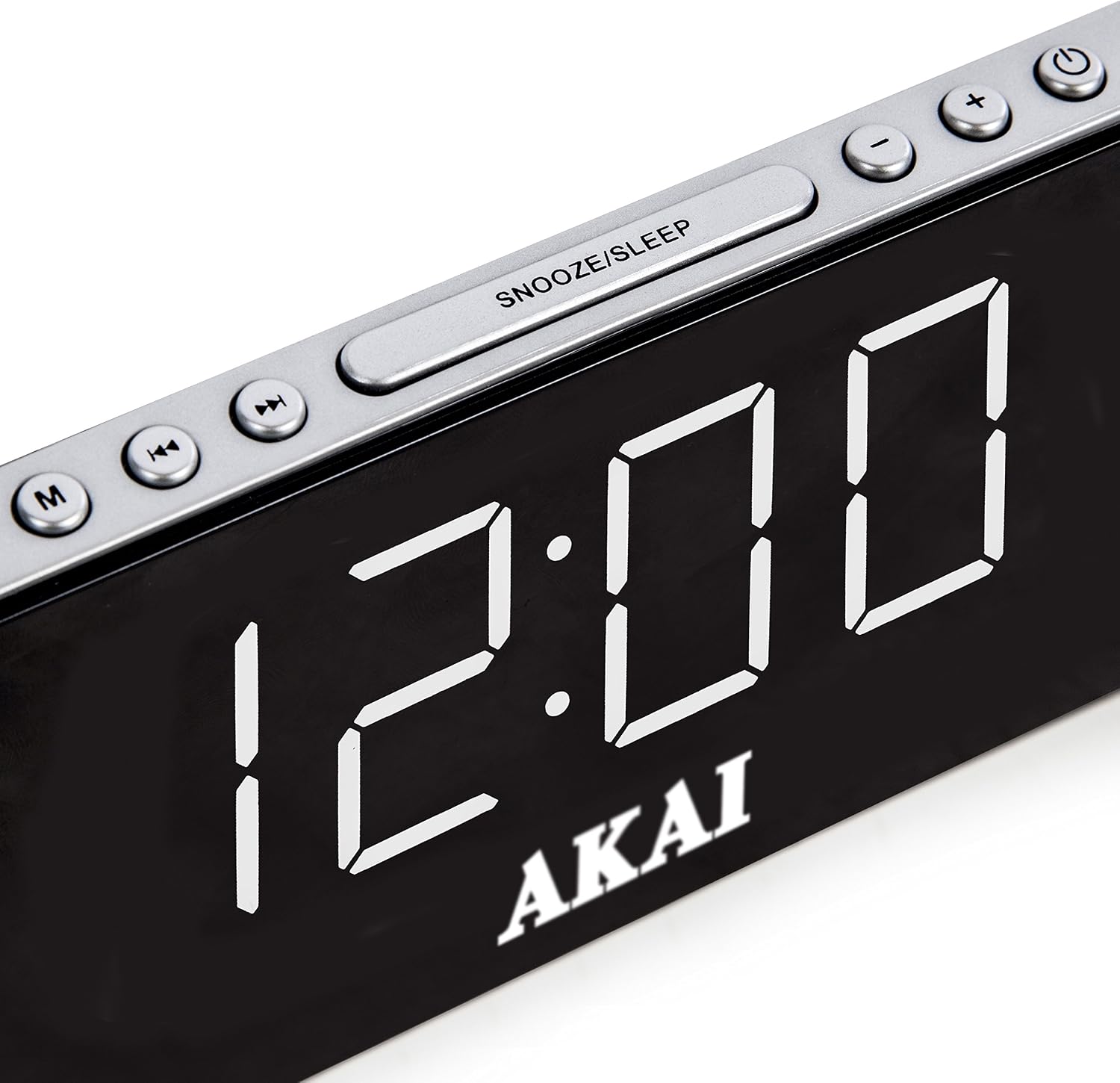 Akai AM/FM Alarm Clock Radio with Jumbo 1.8-Inch LED Display, Dimmer ...
