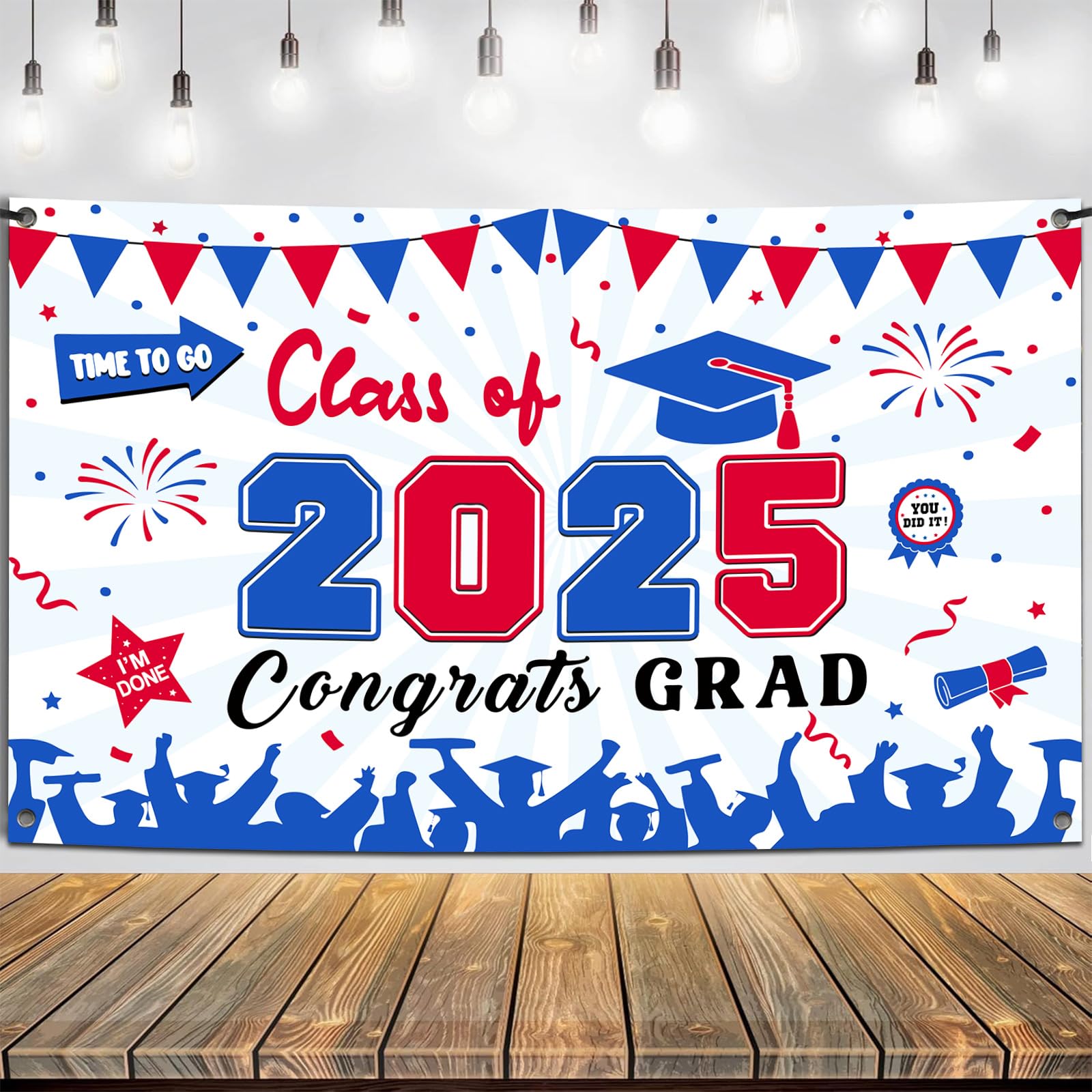 Premium Graduation Backdrop Banner Class of 2025, Large 72x44in ...