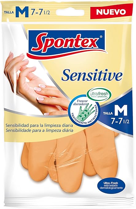 Spontex Sensitive Gloves, Durable Freshness and Antibacterial ...