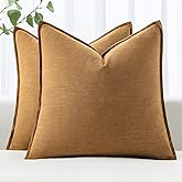 Amazon.com: MIULEE Neutral Green/Brown Linen Pillow Covers Pack of 4 Decorative Nautral Solid ...