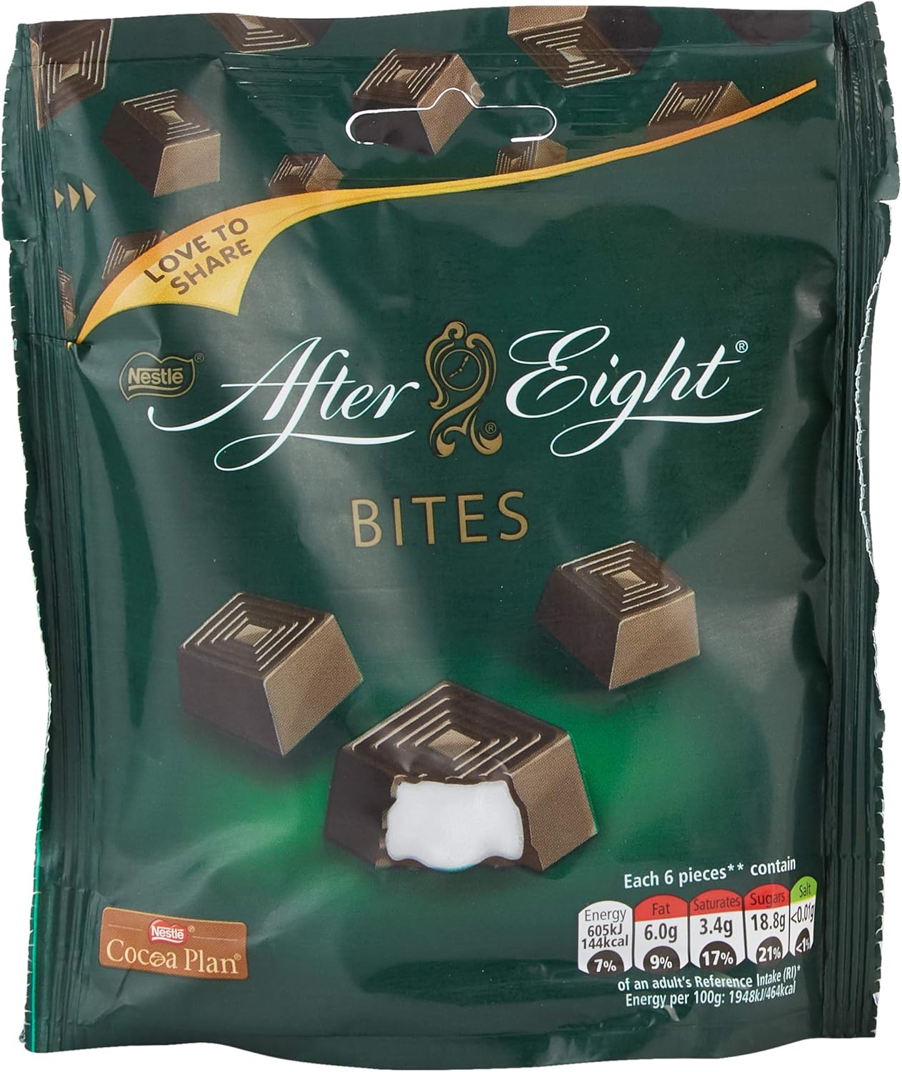 After Eight Munchies Mint Chocolate Sharing Pouch, 107 g - Pack of 8 ...