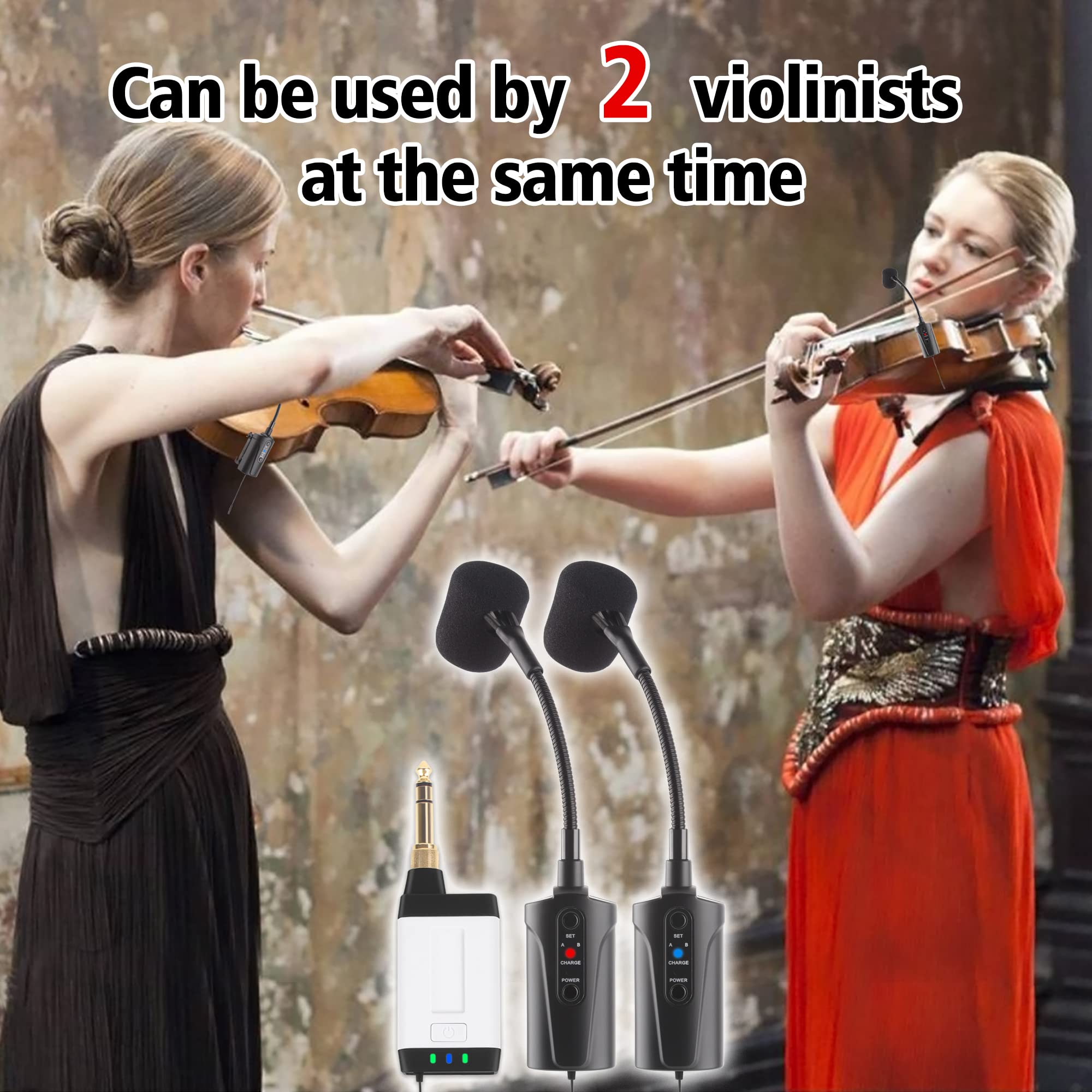 Mua Double Microphone for Violin Q2/VT-5 Wireless UHF Gooseneck Pick Up ...