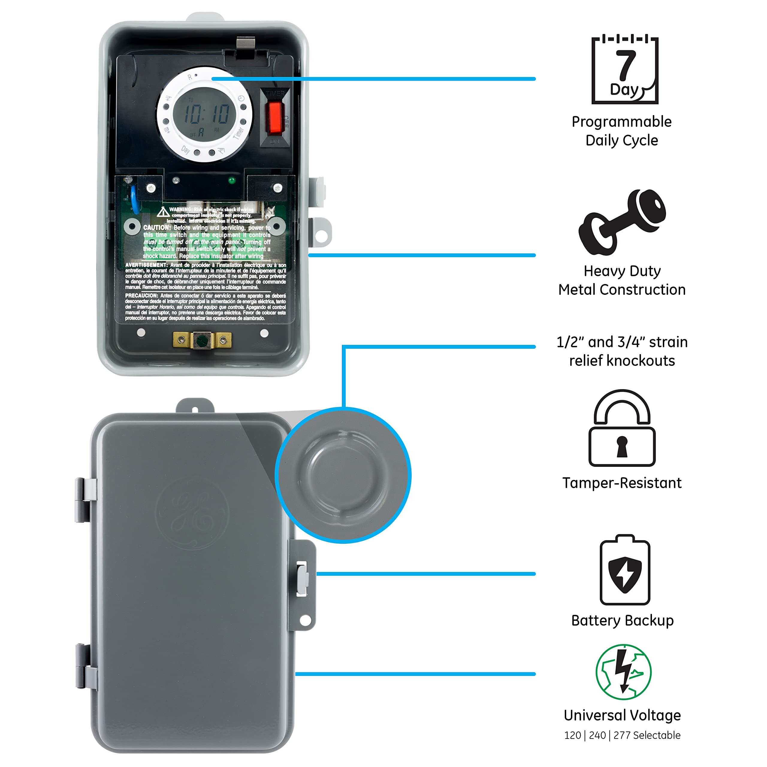 Mua GE 24-Hour Mechanical Water Heater Timer Switch, 5HP 40A Load ...