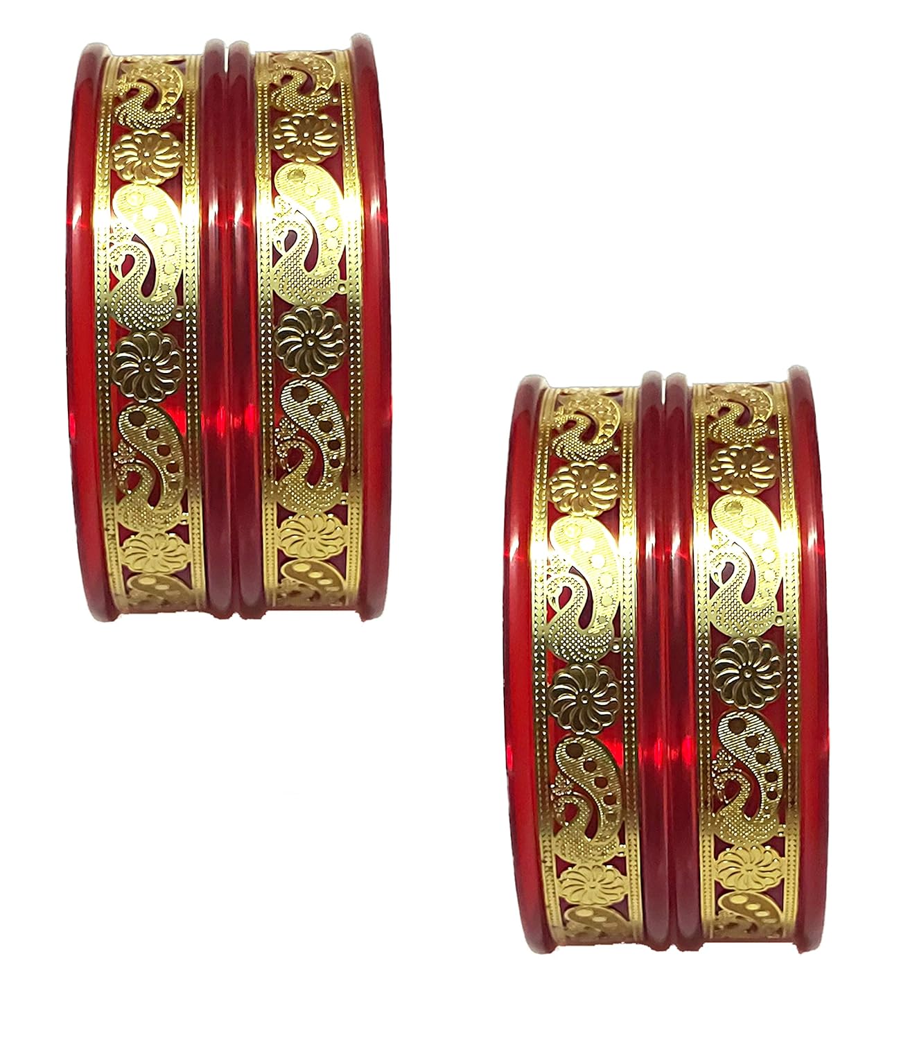 Buy Gold Plated Plastic Bangle Kada/Patla Pair for Women/Girls | Pack ...