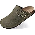 Amazon.com | KIDMI Women's Suede Clogs Leather Mules Cork Footbed ...