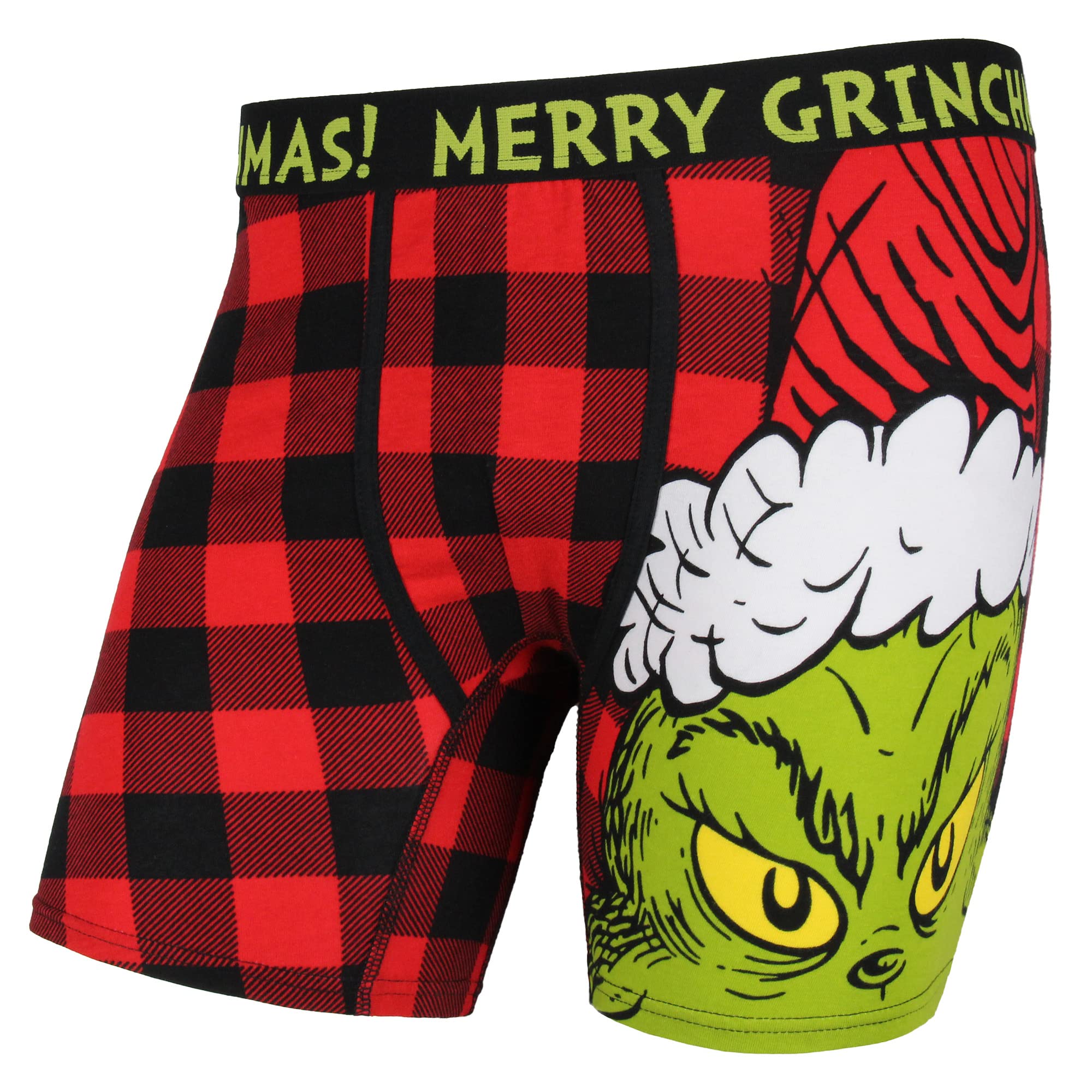 Dr. Seuss Grinch Boxers Men's Grinch Santa Merry Grinchmas Holiday ...