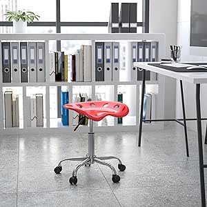 Amazon.com: Flash Furniture Vibrant Red Tractor Seat and Chrome Stool ...