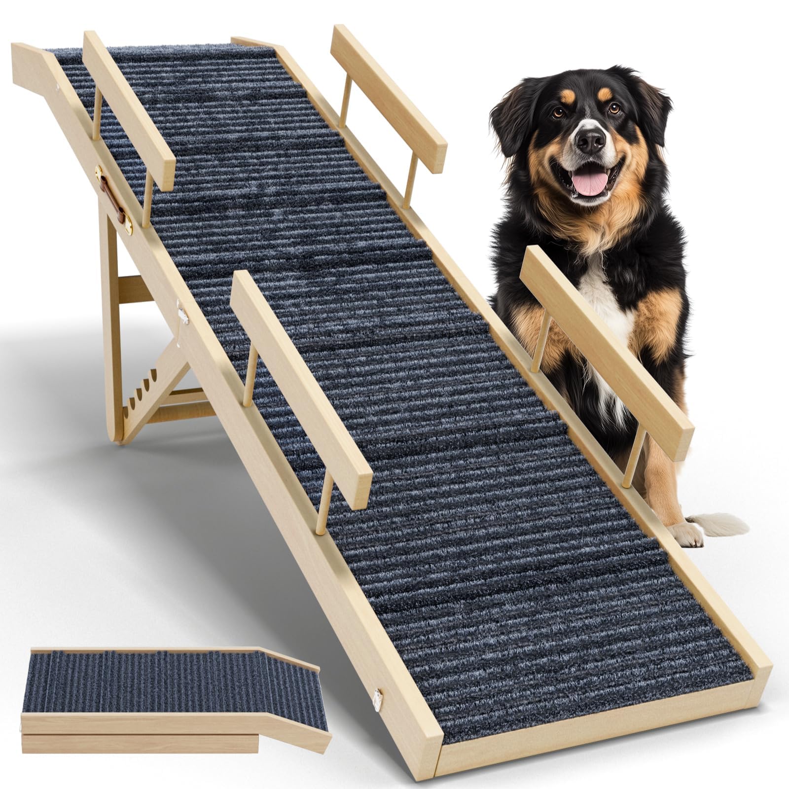 PURRPAXZ Large Dog Ramp for Couch, Adjustable Dog Ramps for Dogs to Get ...