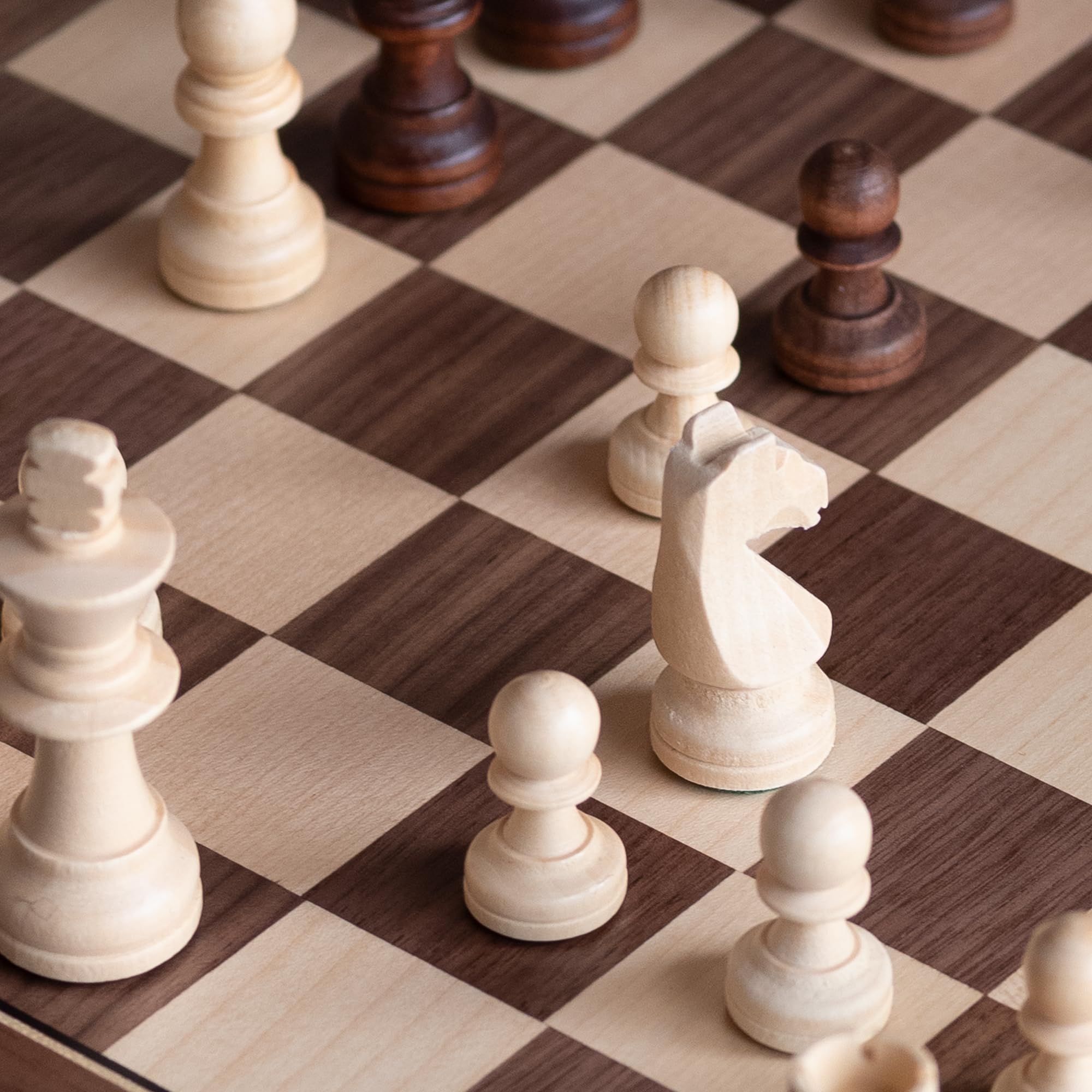 Mua A&A 15 inch Wooden Folding Chess & Checkers Set w/ 3 inch King ...