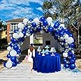 Amazon.com: Pearl Royal blue and white silver balloon Garland Arch Kit 132Pcs balloons for Boy ...