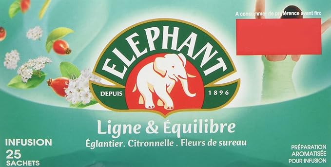 Elephant Infusion Ligne Et Equilibre 25 Sachets 46g - Lot de 4: Amazon ...