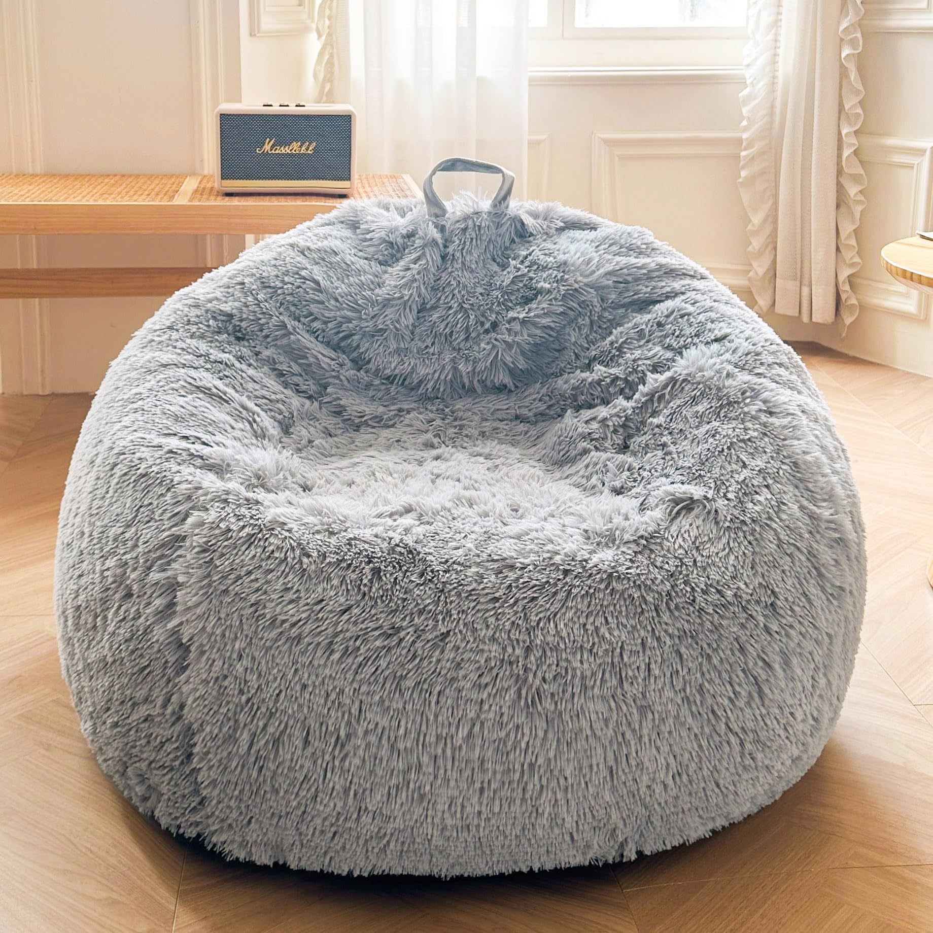 XeGe Fluffy Stuffed Animal Storage Bean Bag Cover (No Filler), Faux Fur ...
