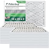Filterbuy 16x25x2 Air Filter MERV 8 Dust Defense (4-Pack), Pleated HVAC ...