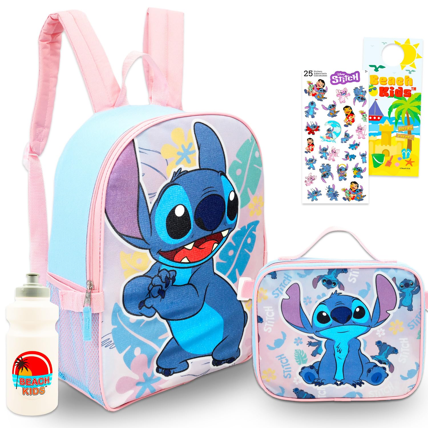 Disney Stitch Backpack with Lunch Box for Kids Set - Bundle with 15 ...