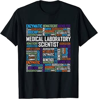 Amazon.com: CLS Medical Laboratory Scientist T Shirt Words Gift Week ...