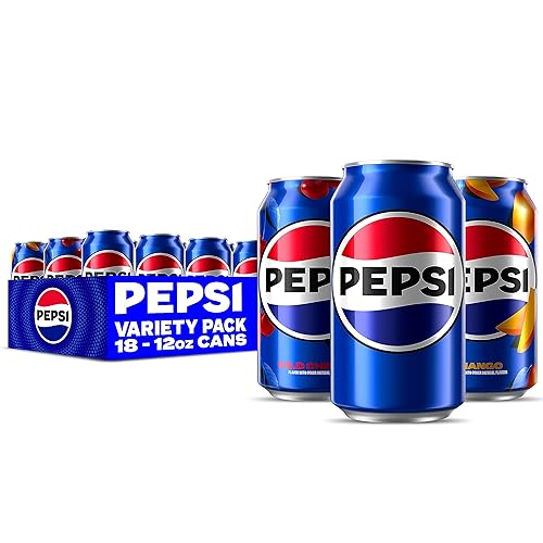 Pepsi Flavors Variety Pack, Wild Cherry, Mango, Original, 12 Ounce Cans ...