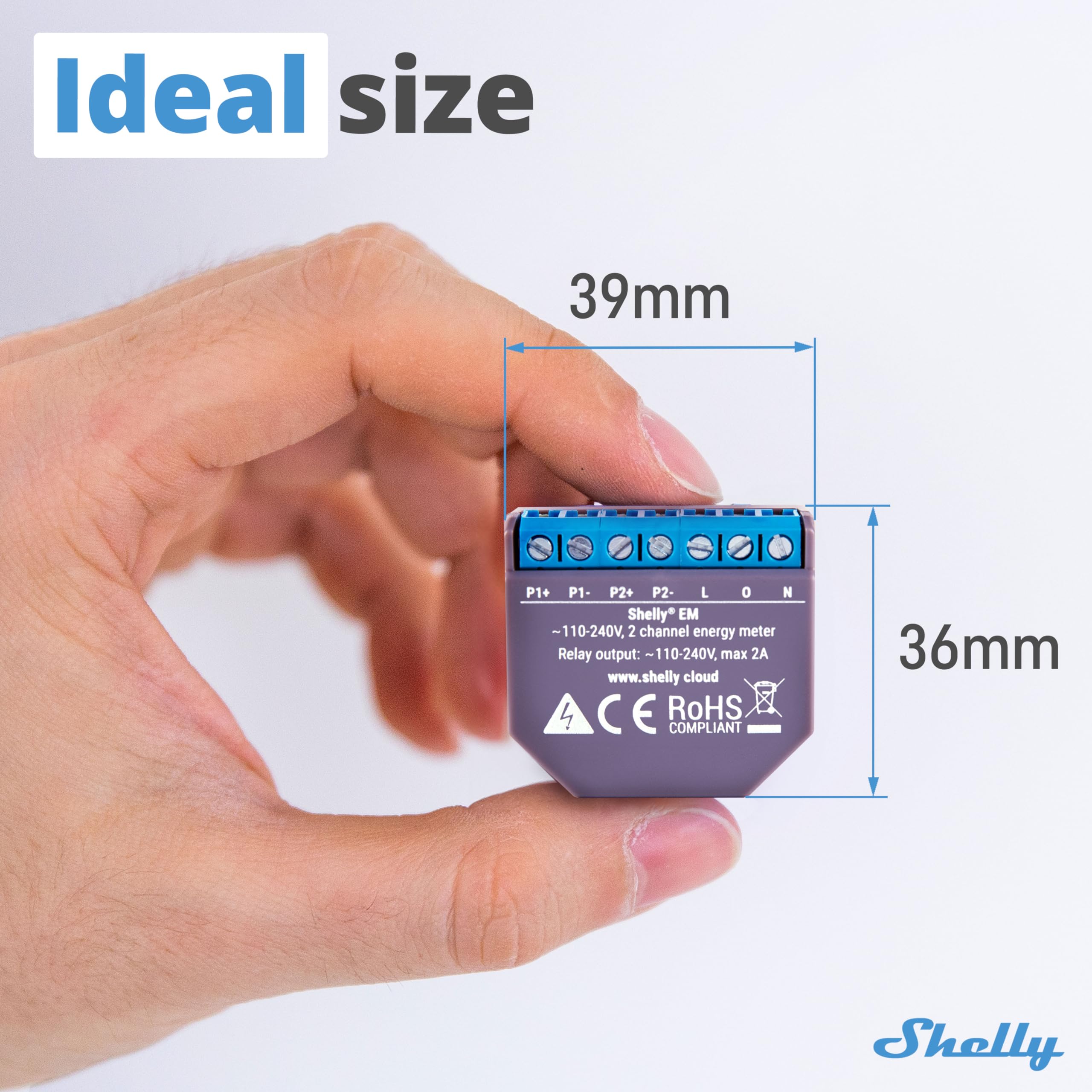 Shelly EM + 50A Clamp | Wi-Fi-Operated Smart Energy Meter And Contactor ...