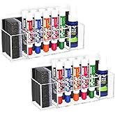 Amazon.com: HBlife 2 Pack Acrylic Dry Erase Marker Holder Wall Mount, 10 Slots Whiteboard Marker ...
