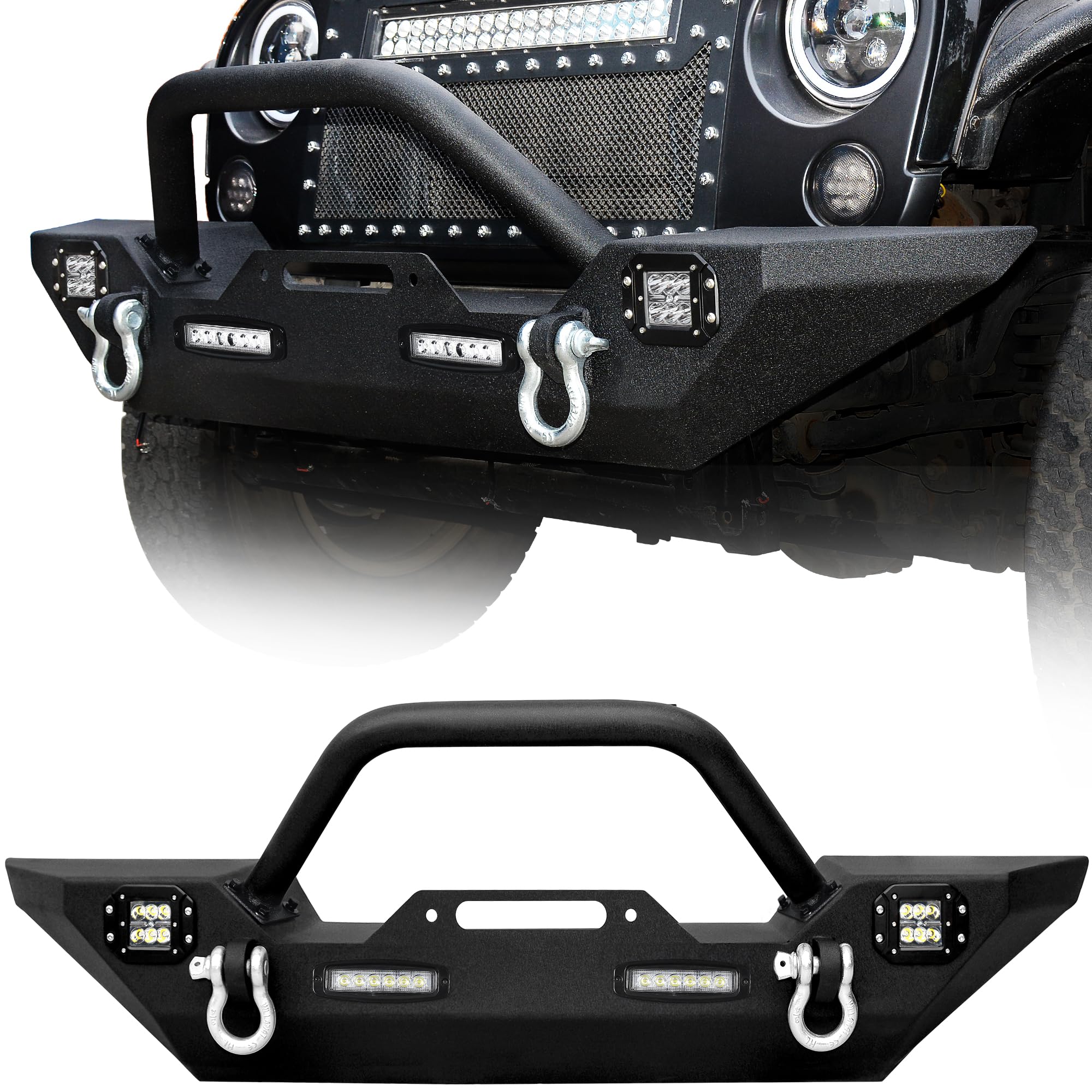 Mua LEDKINGDOMUS Front Bumper Compatible with 07-18 Jeep Wrangler JK ...