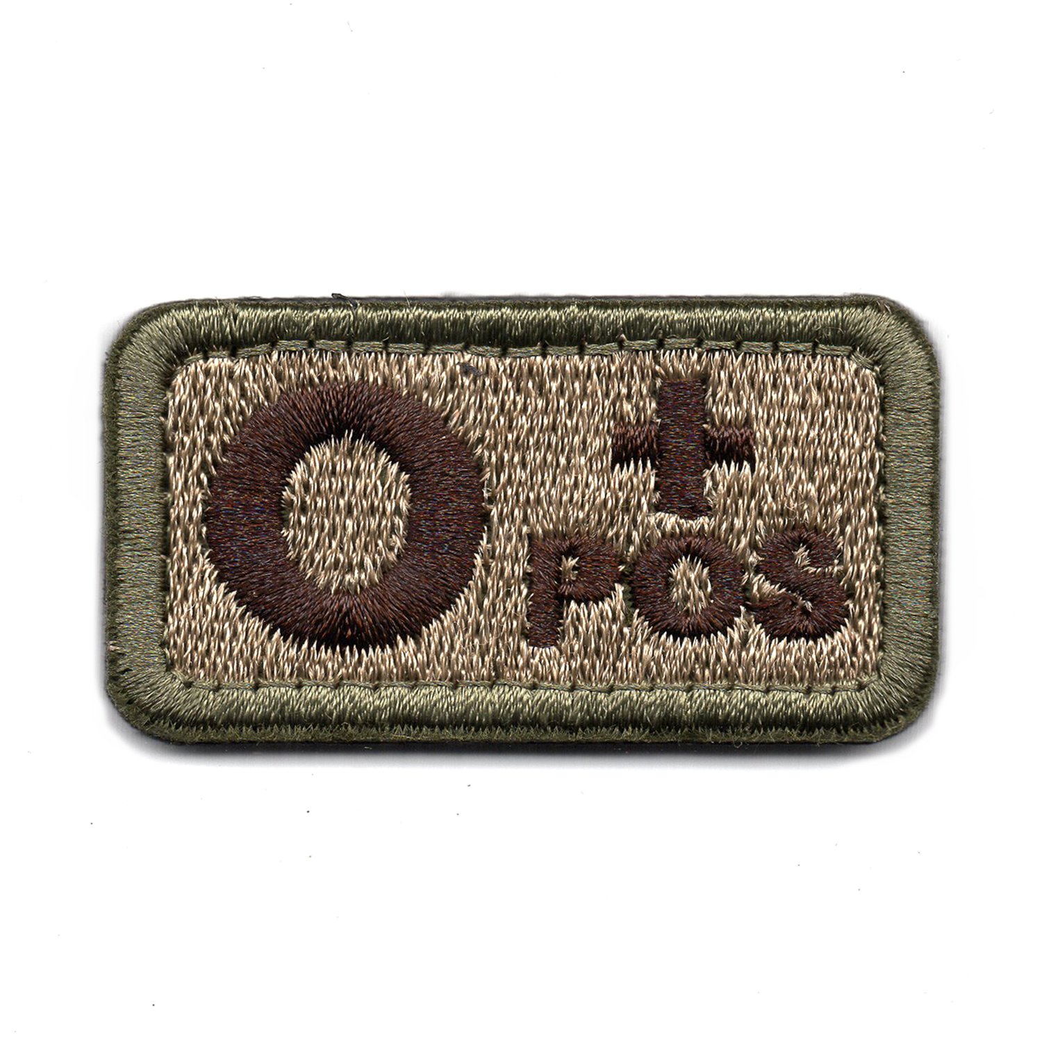 Tactical Blood Type O+ Positive POS Hook and Loop Patch Embroidered ...