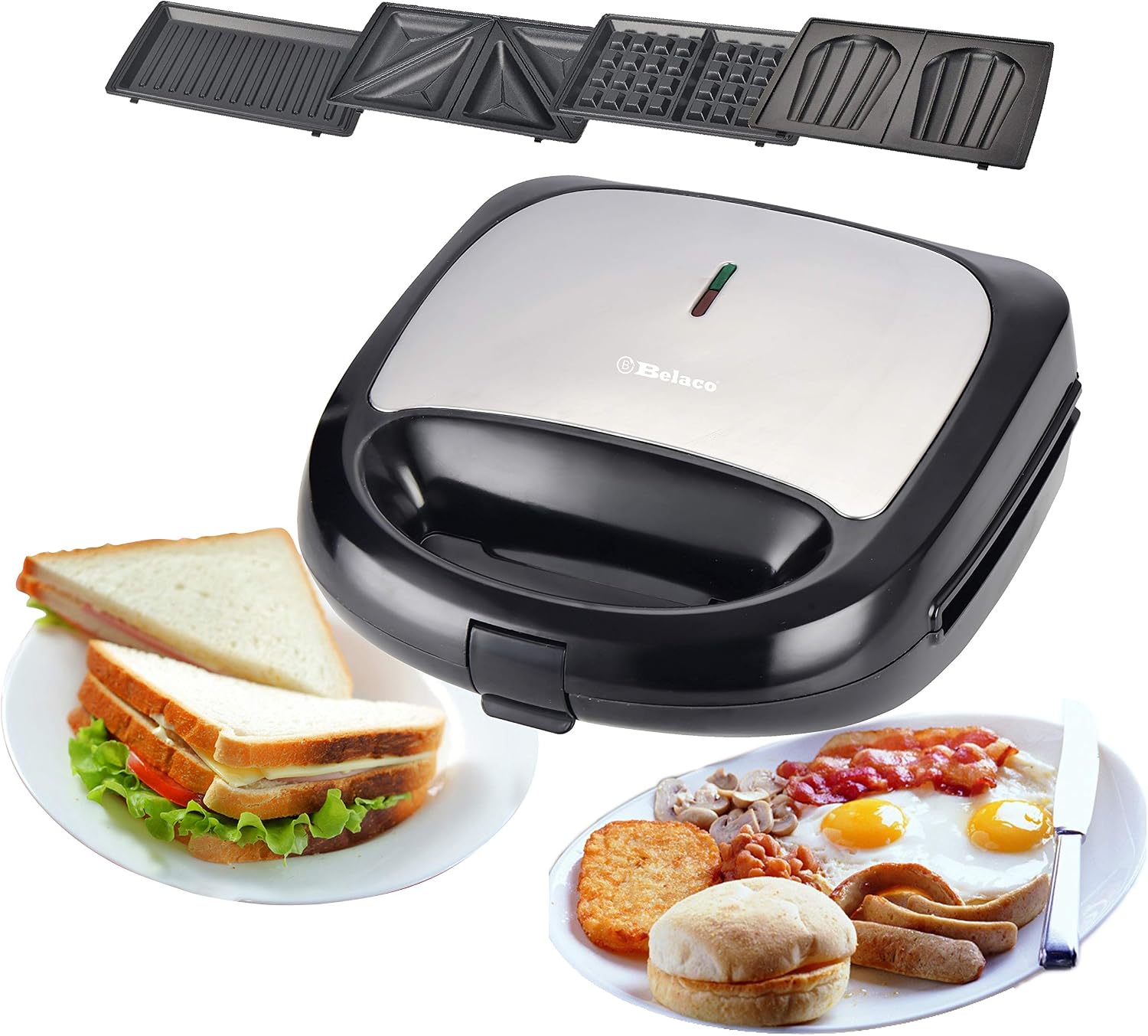 Belaco Sandwich Maker 4 in 1 Sandwich Toaster panini maker Machine Non ...