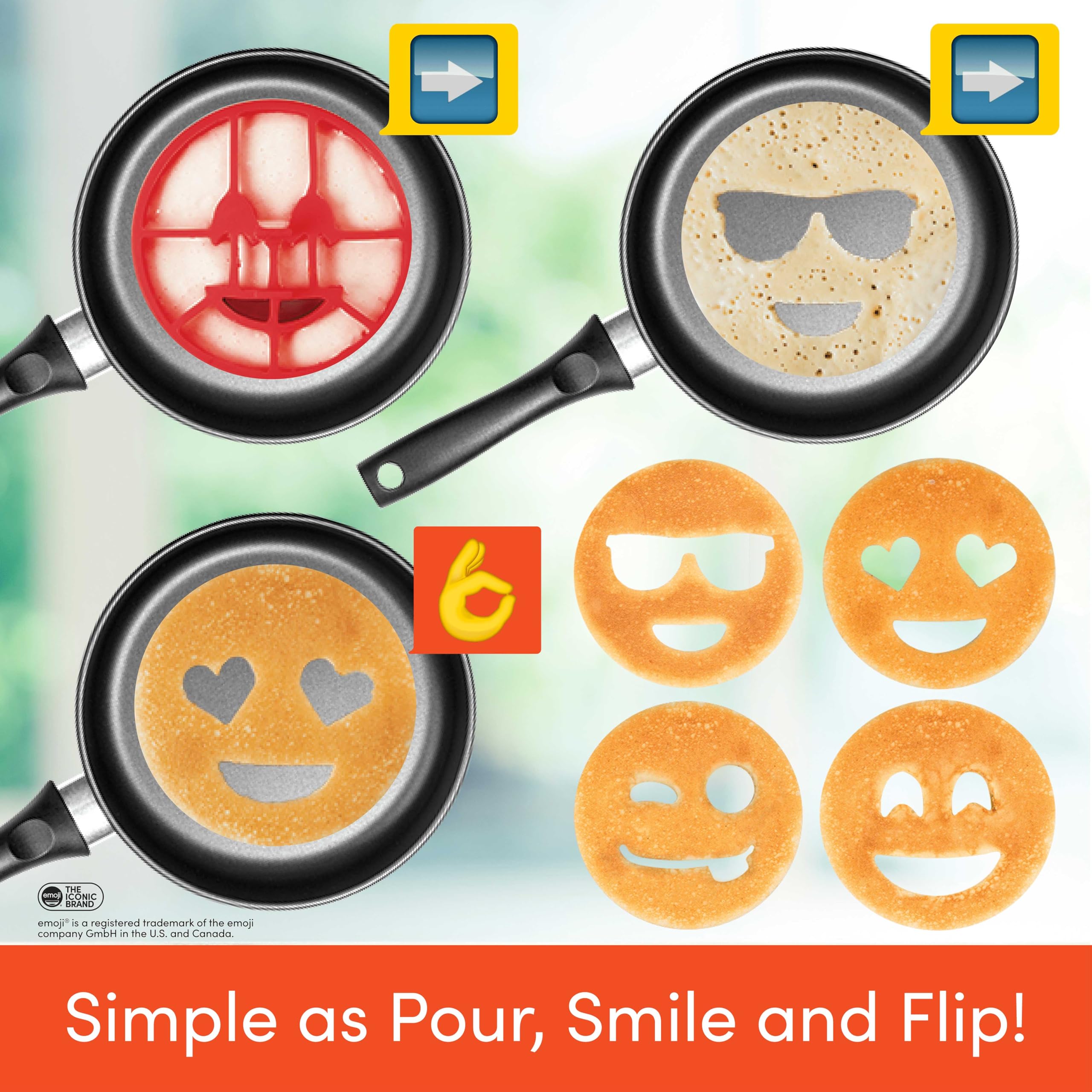 Mua Emoji Pancake Molds & Egg Rings- 4 Pack for Kids AND Adults ...