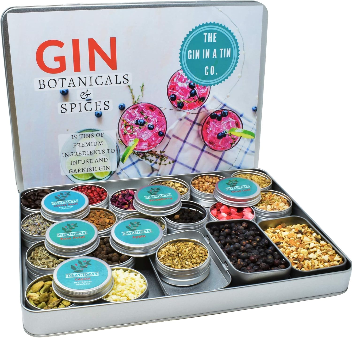 The Gin in a Tin Co. Gin Infusion Botanicals set of 19 Gin Spices Set ...