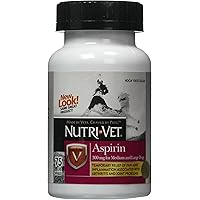 Amazon.com : Nutri-Vet Aspirin 300mg Chewables for Medium and Large Dogs, 75ct : Pet Medications ...