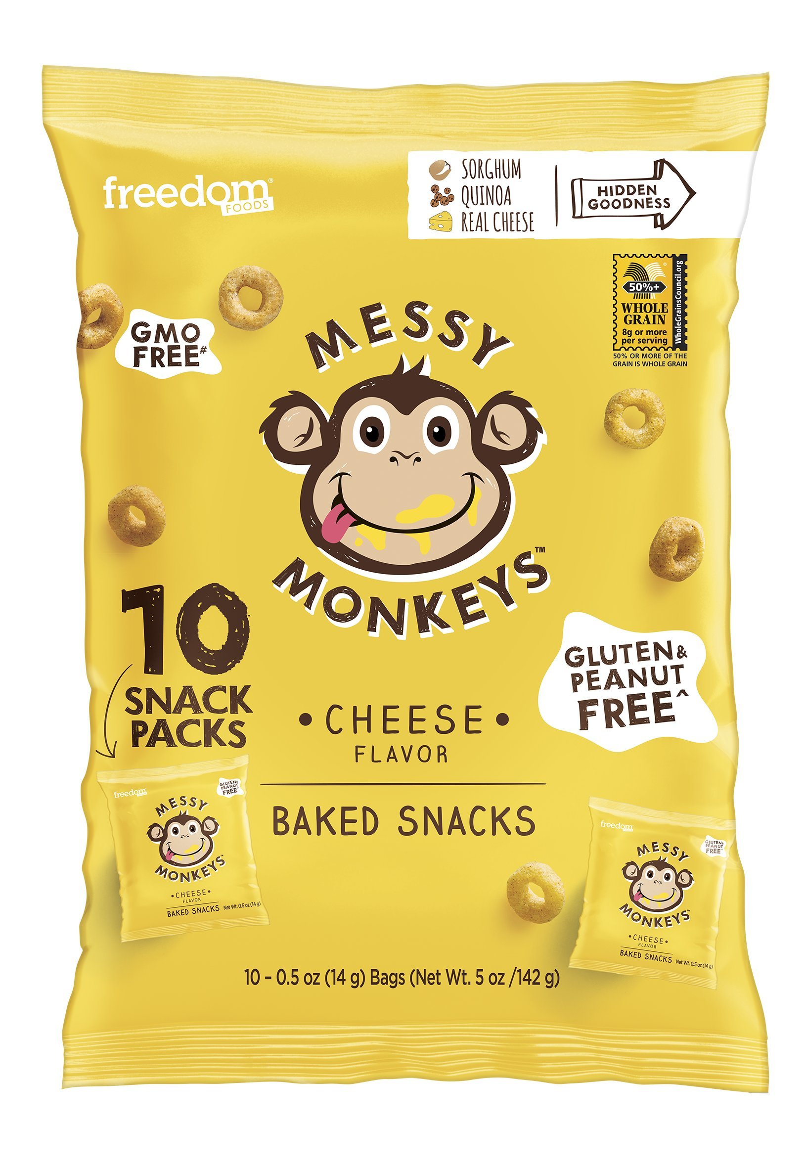 Amazon.com: Messy Monkeys Pizza Flavored Whole Grain Bites - 10 ...