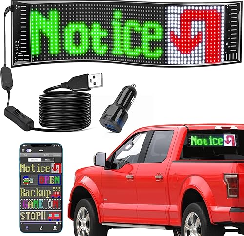 SanLank Led Sign, Bluetooth App Programmable Led Car Sign, USB 5V ...