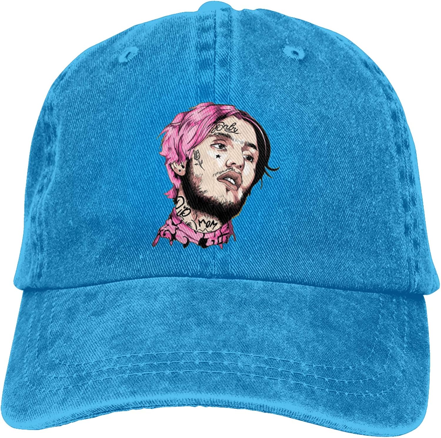 wteqofy Denim Fabric Adjustable Lil Peep Hat Fashion Distressed ...