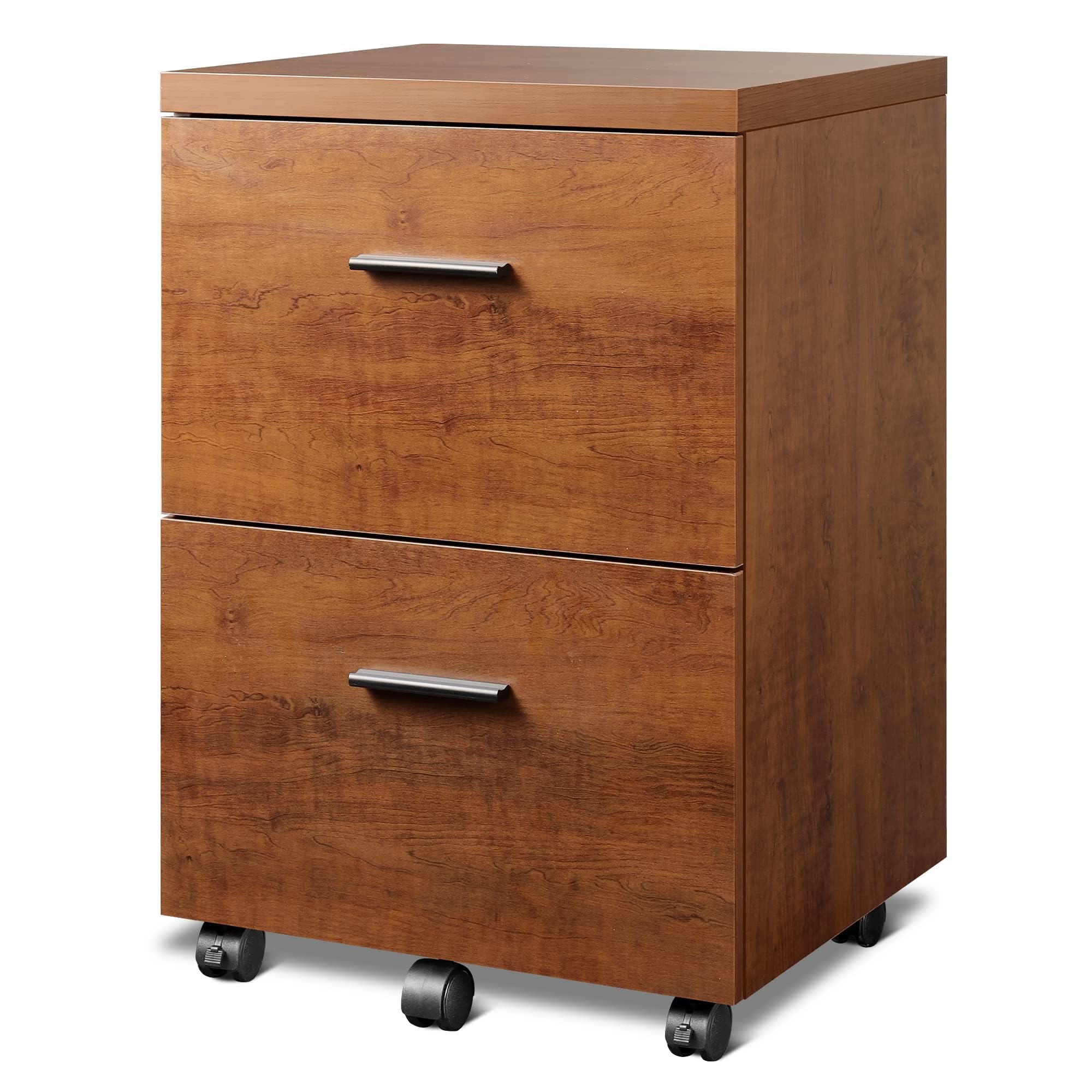DEVAISE 2 Drawer Wood File Cabinet, Mobile Lateral Filing Cabinet with ...