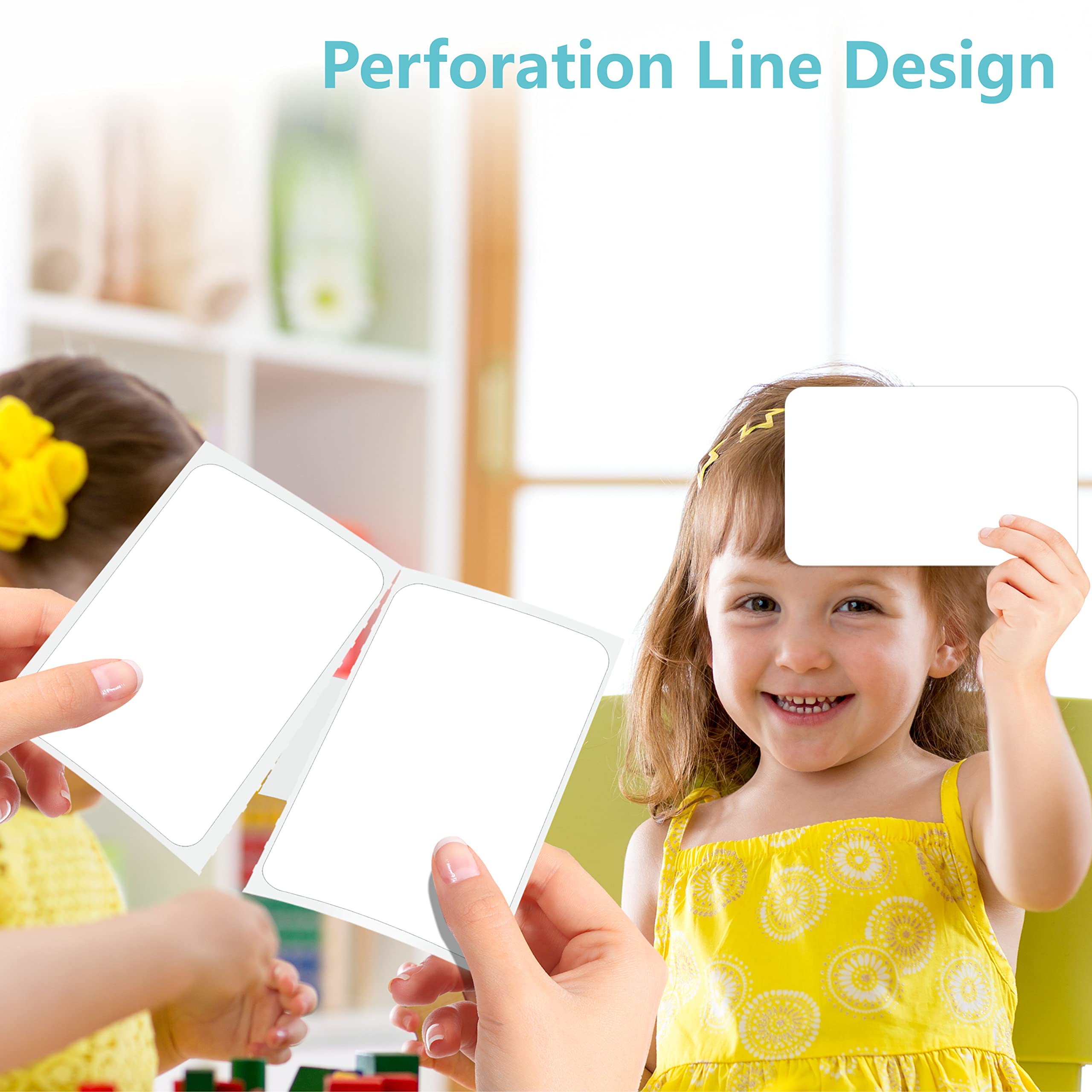 500 Blank Labels, Rectangular Color Code Label With Perforation Line ...