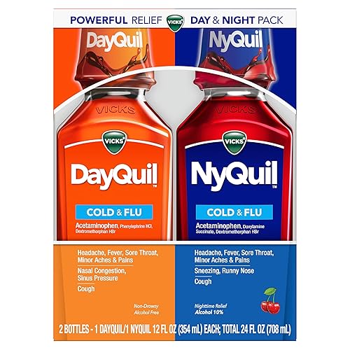 Vicks DayQuil and NyQuil Cherry Cold and Flu Relief Cherry-Flavored ...