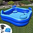 Amazon.com: Rukala™ Inflatable Pool with Seats and Headrests 8' x 8 ...