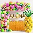 Amazon.com: 198pcs Hawaiian Luau Tropical Balloons Garland Arch Kit Aloha Party Decoration with ...