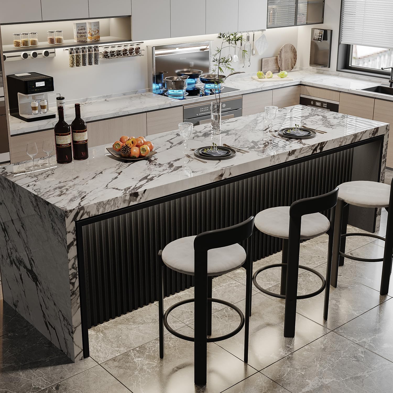 YLL YLL 6-Pack Slat Wall Panel With 2 Trims Wood Grain Slat Wall 96" X ...