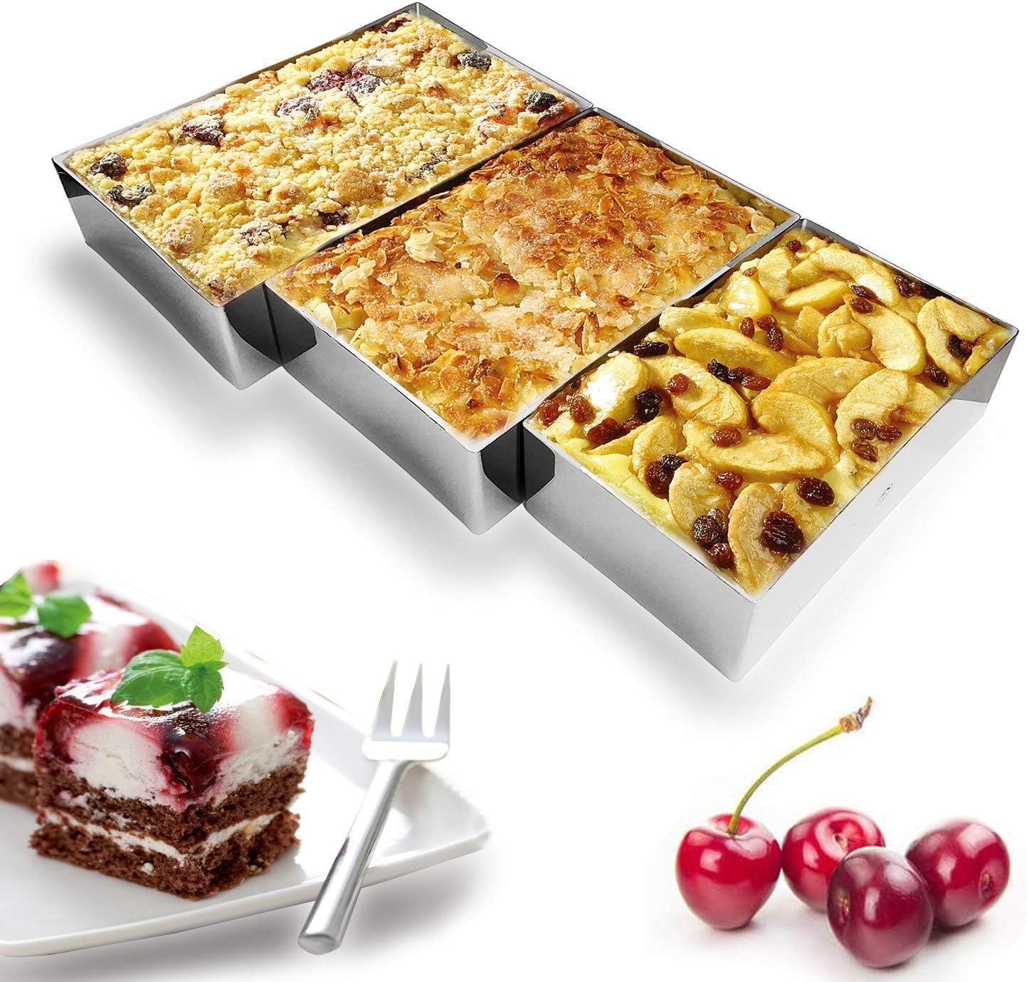 NewlineNY Stainless Steel 3 Sizes Rectangular Molding Forming Layering ...