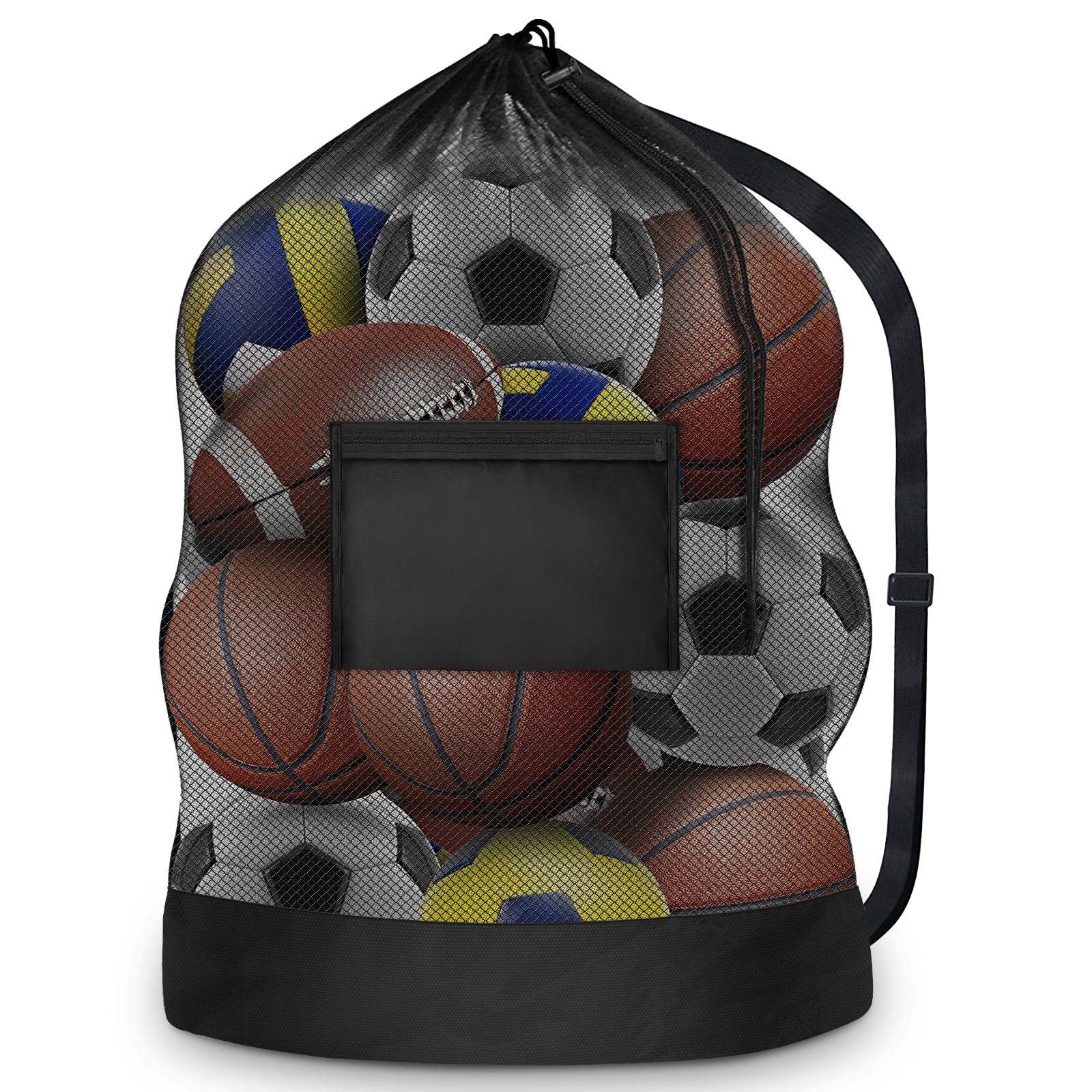 Extra Large Sports Ball Bag, Mesh Soccer Team Balls Bag, Drawstring ...