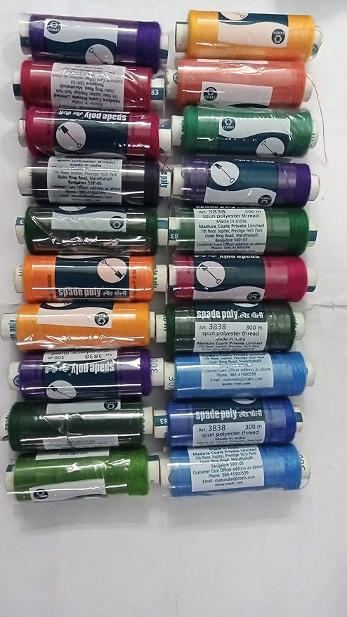 Spade Poly Polyester Sewing Thread Box Small Assorted 25 spools (25 ...