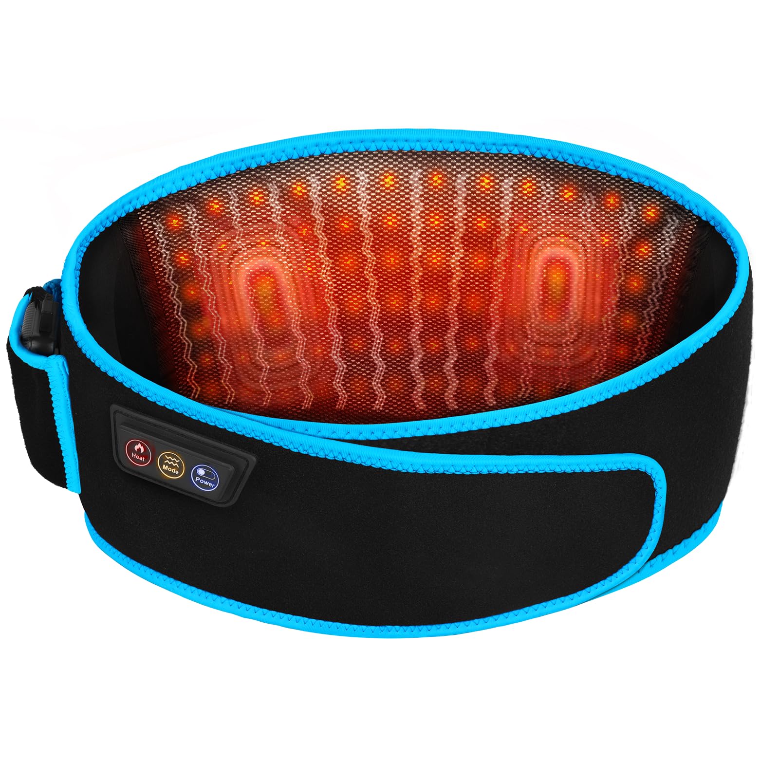 SHINE WELL Cordless Red Light Therapy Massage Belt with 3 Heat Levels ...