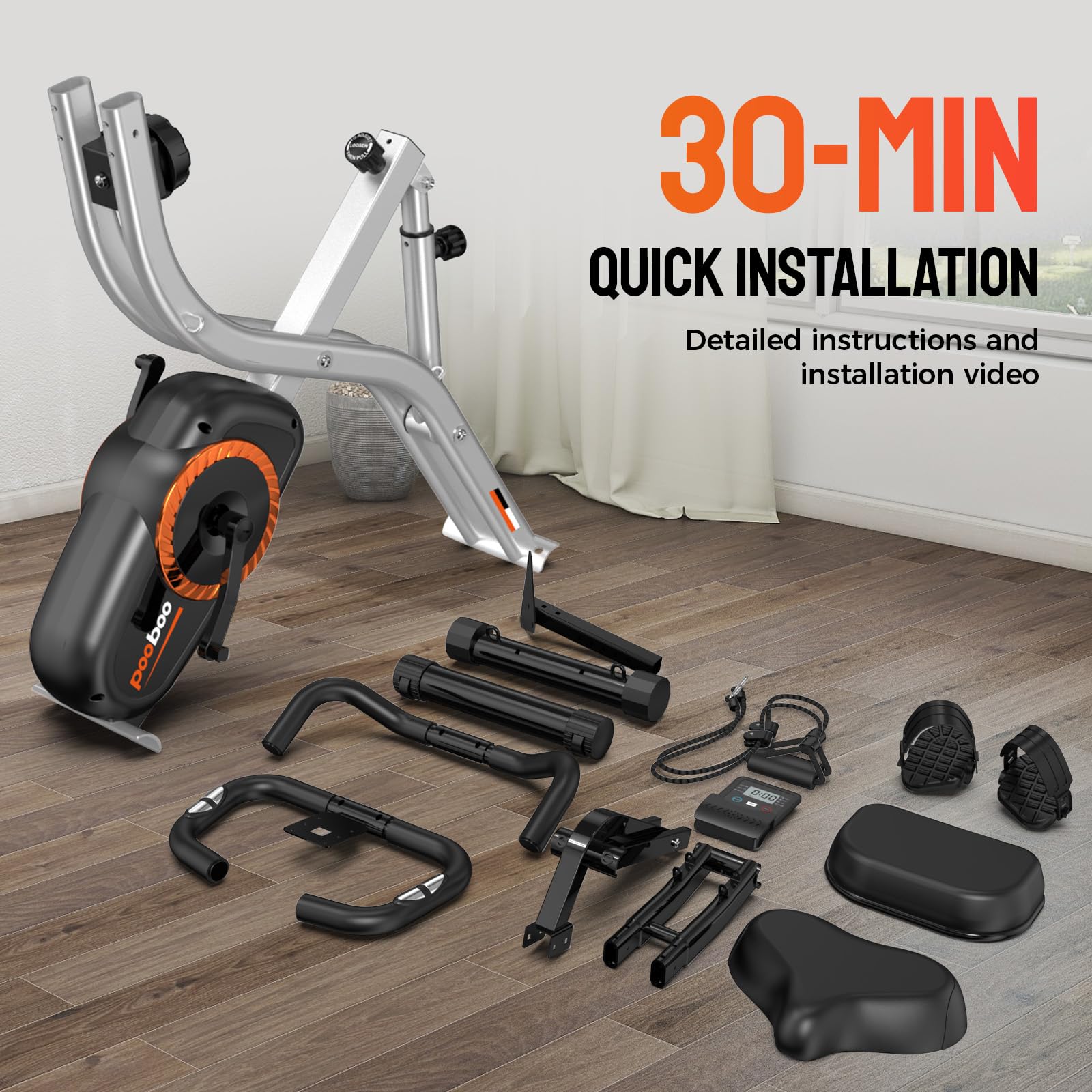 Mua Pooboo Folding Exercise Bike Magnetic Resistance, Multi-functional ...