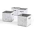 Amazon.com: Urban Shop Marble Storage Cubes, Set of 4, Grey/White ...