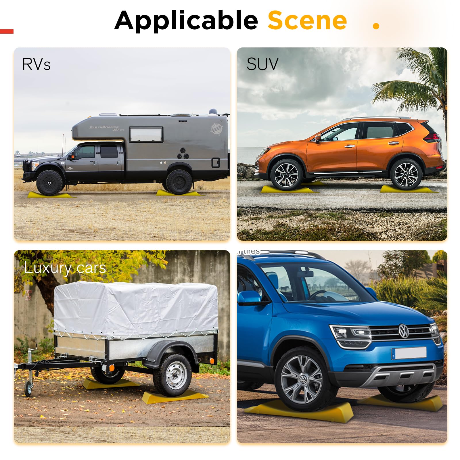 Tire Saver Ramps - Heavy-Duty Vehicle Storage Ramp Set Of 4 Pack Anti ...