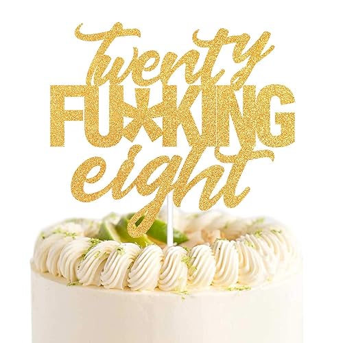 Twenty Eight Gold Glitter Cake Toppers 28 Years Old 28th Birthday ...