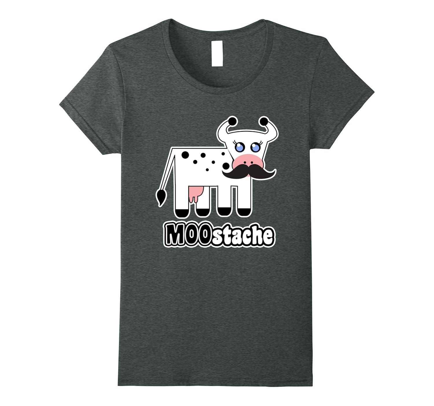 Funny MOOstache Cow WIth A Mustache T-Shirt-4LVS – 4loveshirt