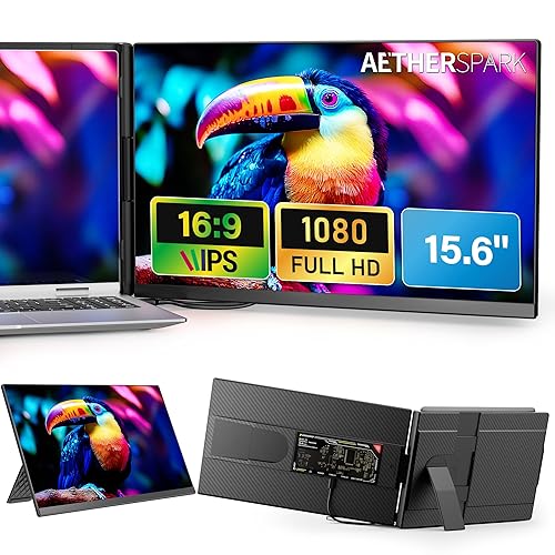 Laptop Screen Extender Portable Monitor, Dual 15.6" 1080P FHD Frameless ...