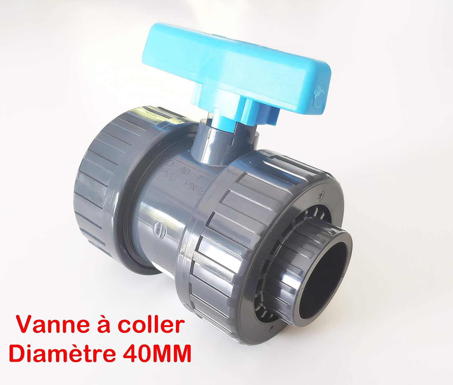 Vanne à coller 40mm 1"1/4 double union démontable PVC Pression PN16 ...