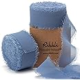 Amazon.com: Ribbli Dusty Blue Chiffon Ribbon 1 Inch x 20 Yard Handmade ...